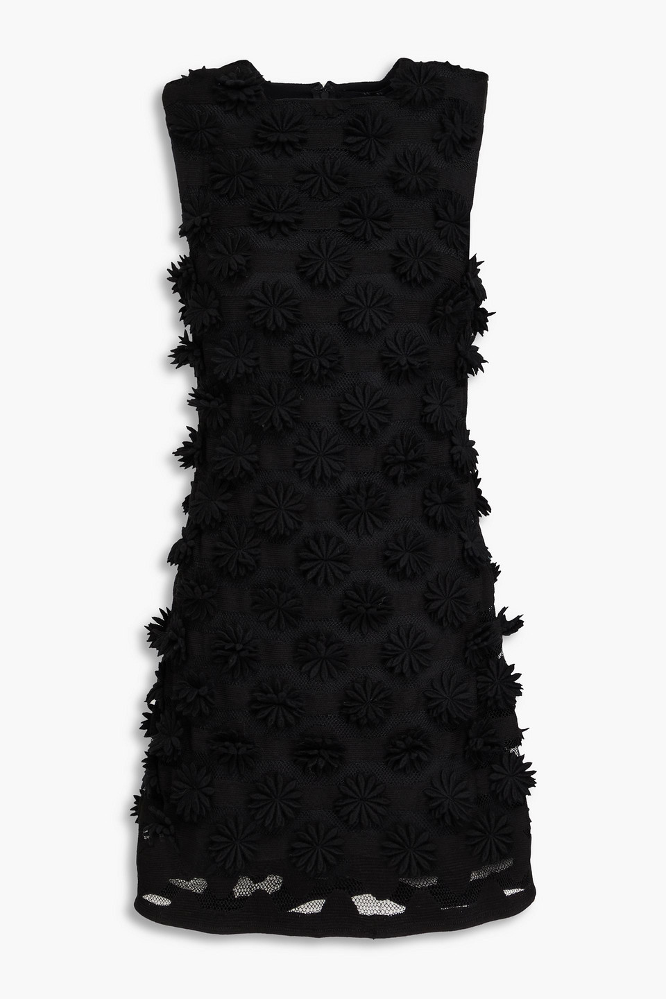 RHe AppliquD Mesh And Crocheted Cotton-Blend Mini Dress In Black - 80%  Off | Editorialist