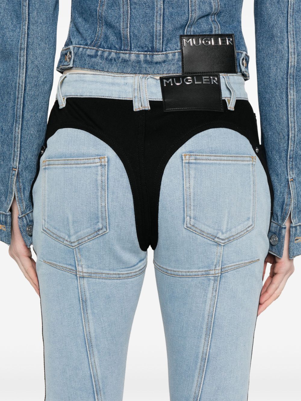  MUGLER スキニーデニム 34 Mugler Two-Tone Skinny Jeans In Blue - 62% Off | Editorialist