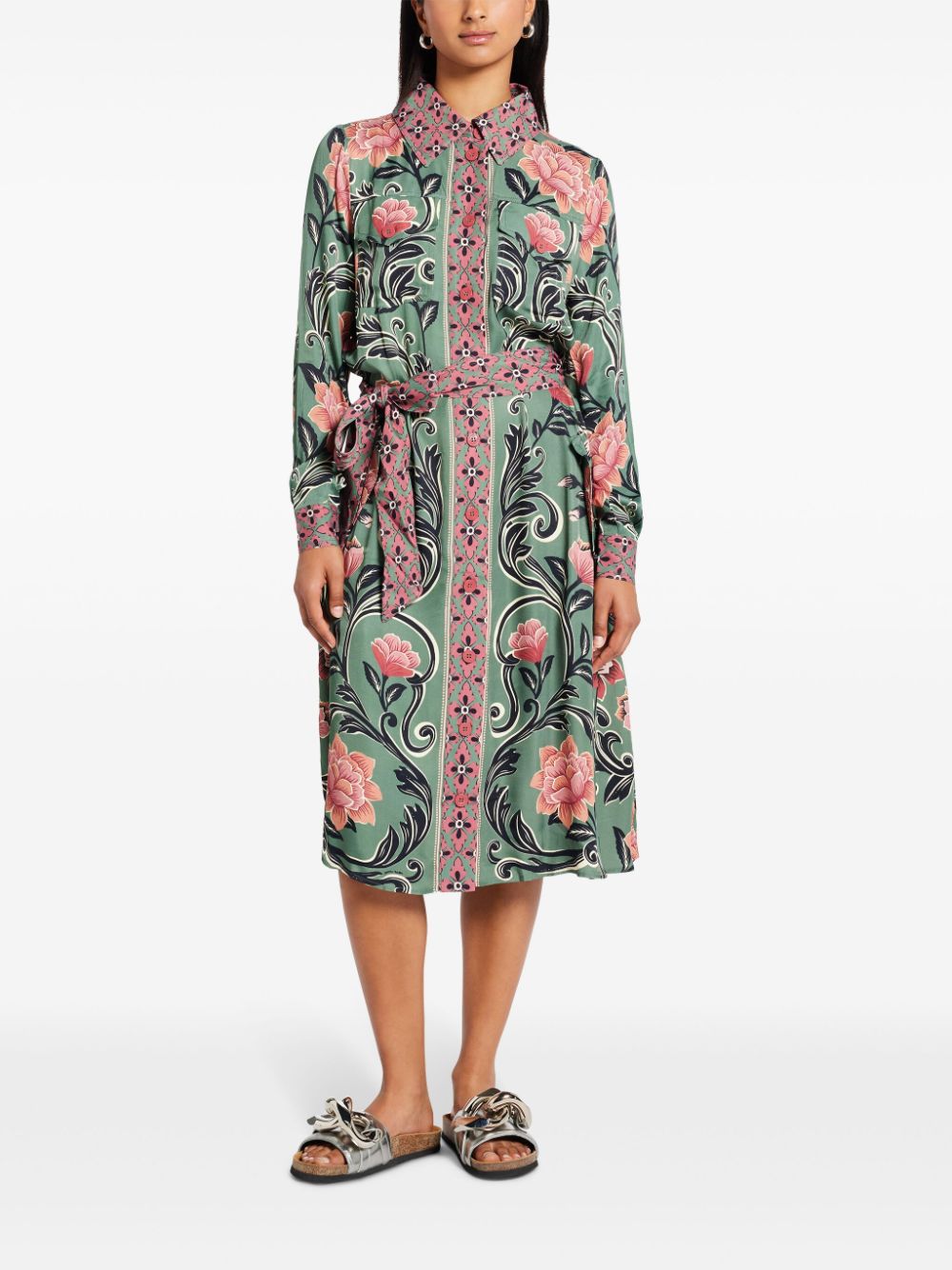 FARM RIO FARM Rio Floral-Print Midi Shirt Dress