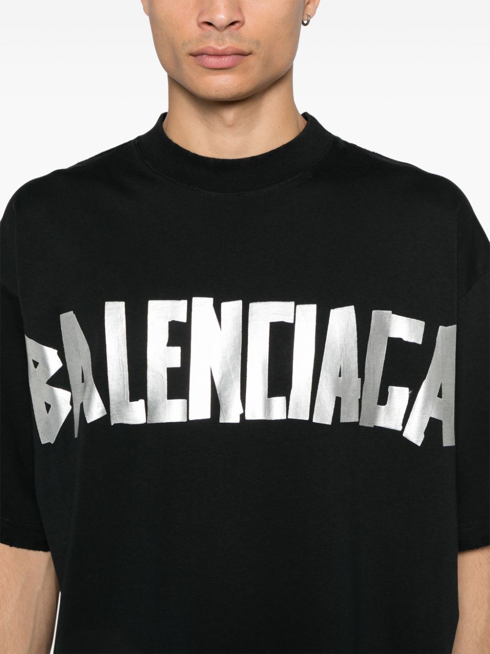 Balenciaga Logo-Tape T-Shirt - Black | Editorialist