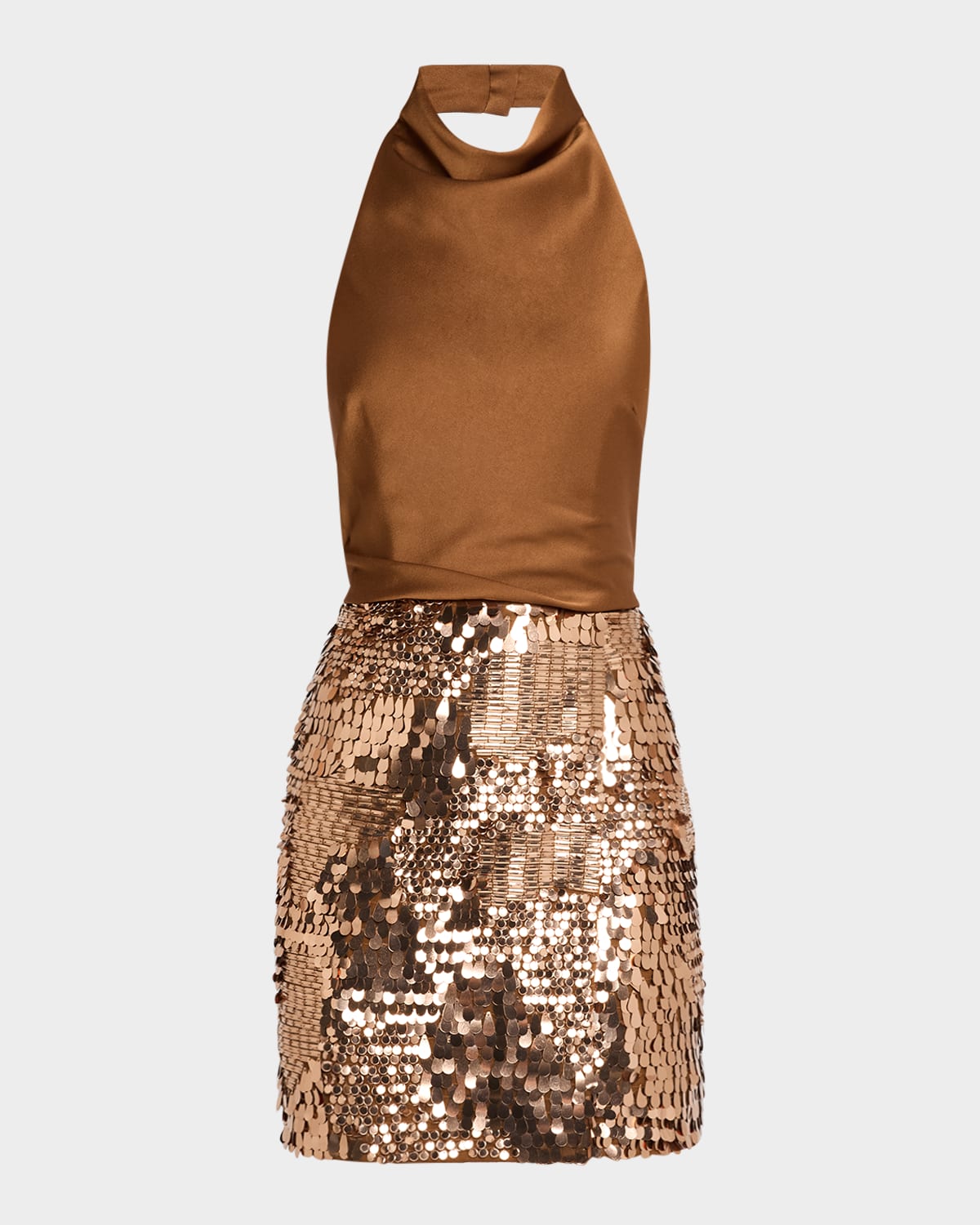 liv foster sequin halter mini dress Liv Foster Beaded Halter Mini Dress In Ivory - 76% Off