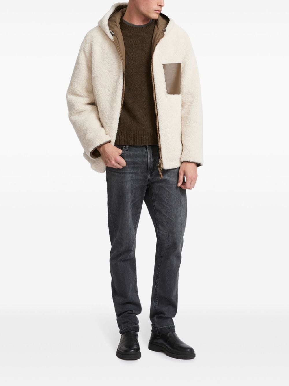 YVES SALOMON Yves Salomon Reversible Shearling Hooded Jacket