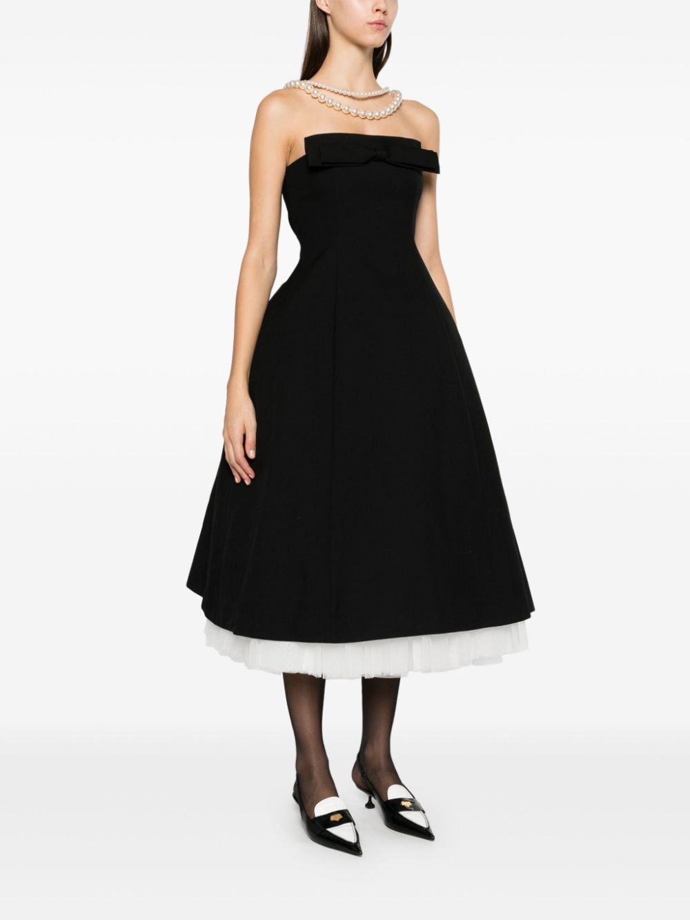Shushu/Tong Bowknot Midi Dress - Black | Editorialist