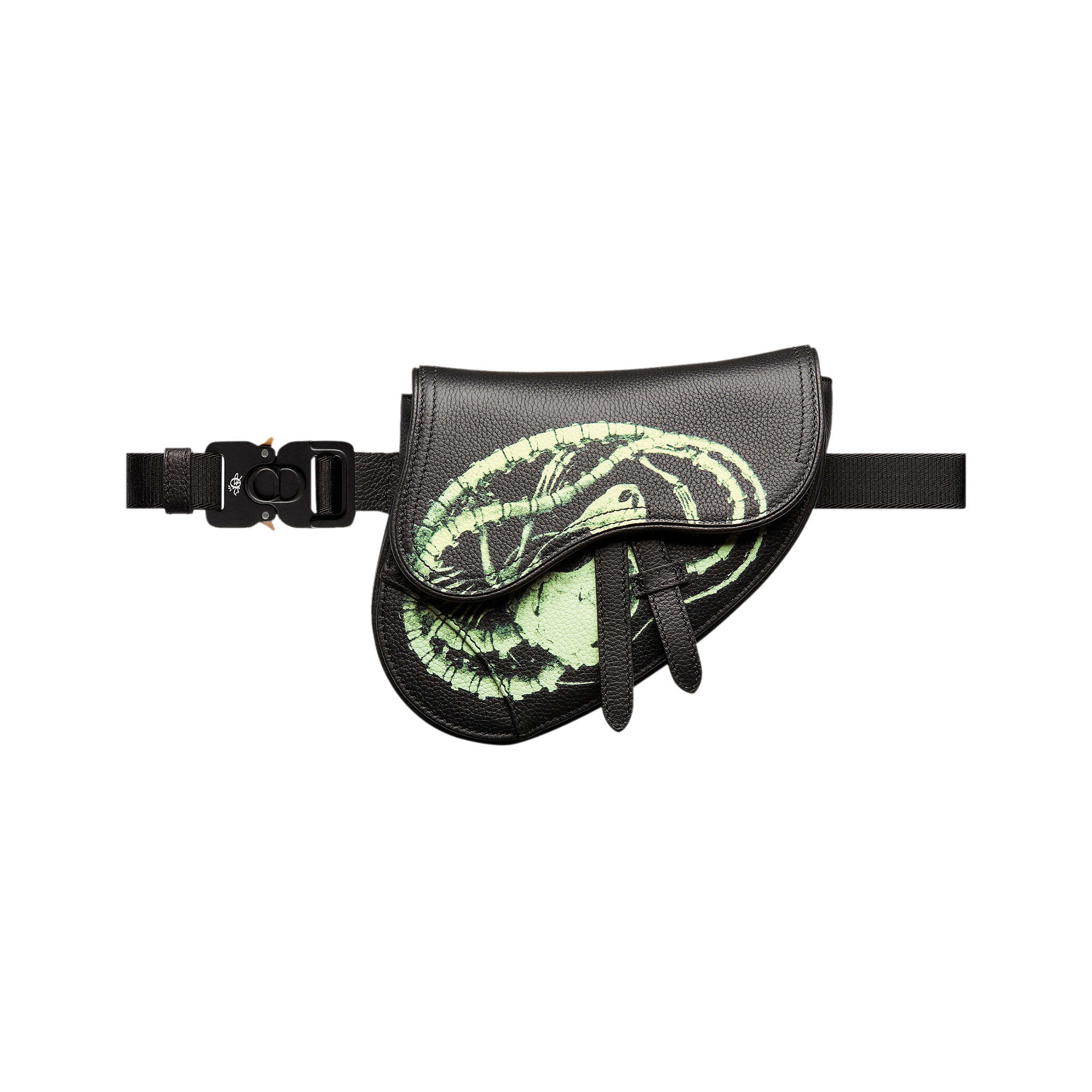 Dior X Cactus Jack Phosphorescent Motif Mini Saddle Bag - Black