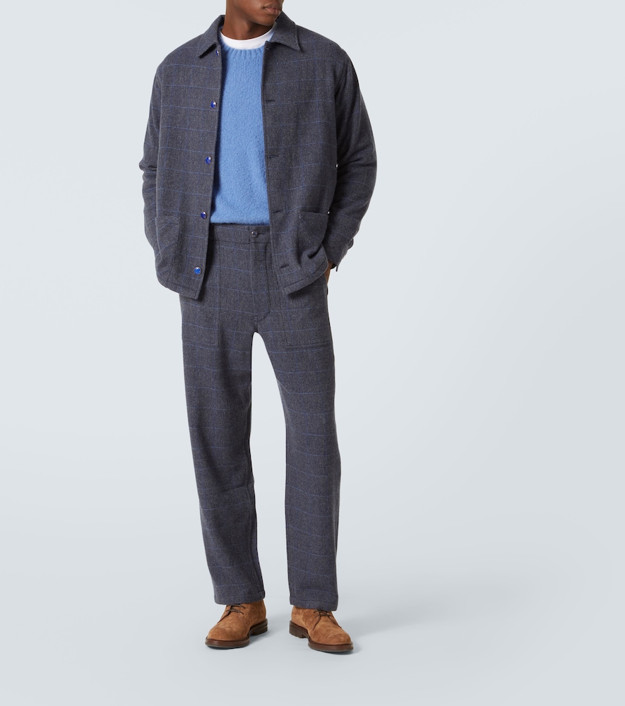 GOD'S TRUE CASHMERE God's True Cashmere Herringbone Checked Cashmere Pants