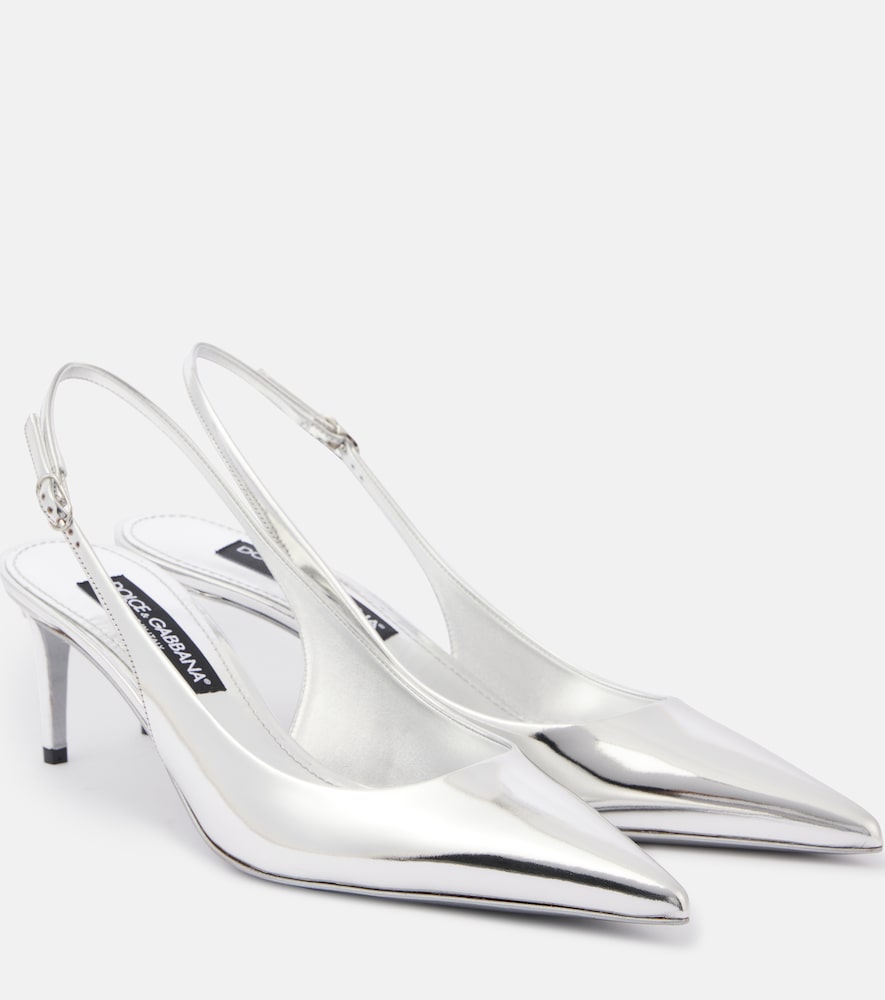 DOLCE & GABBANA Dolce&Gabbana Metallic Leather Slingback Pumps