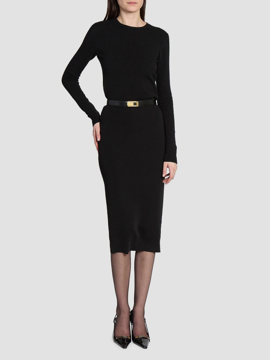 SAINT LAURENT charniere buckle belt in smooth leather