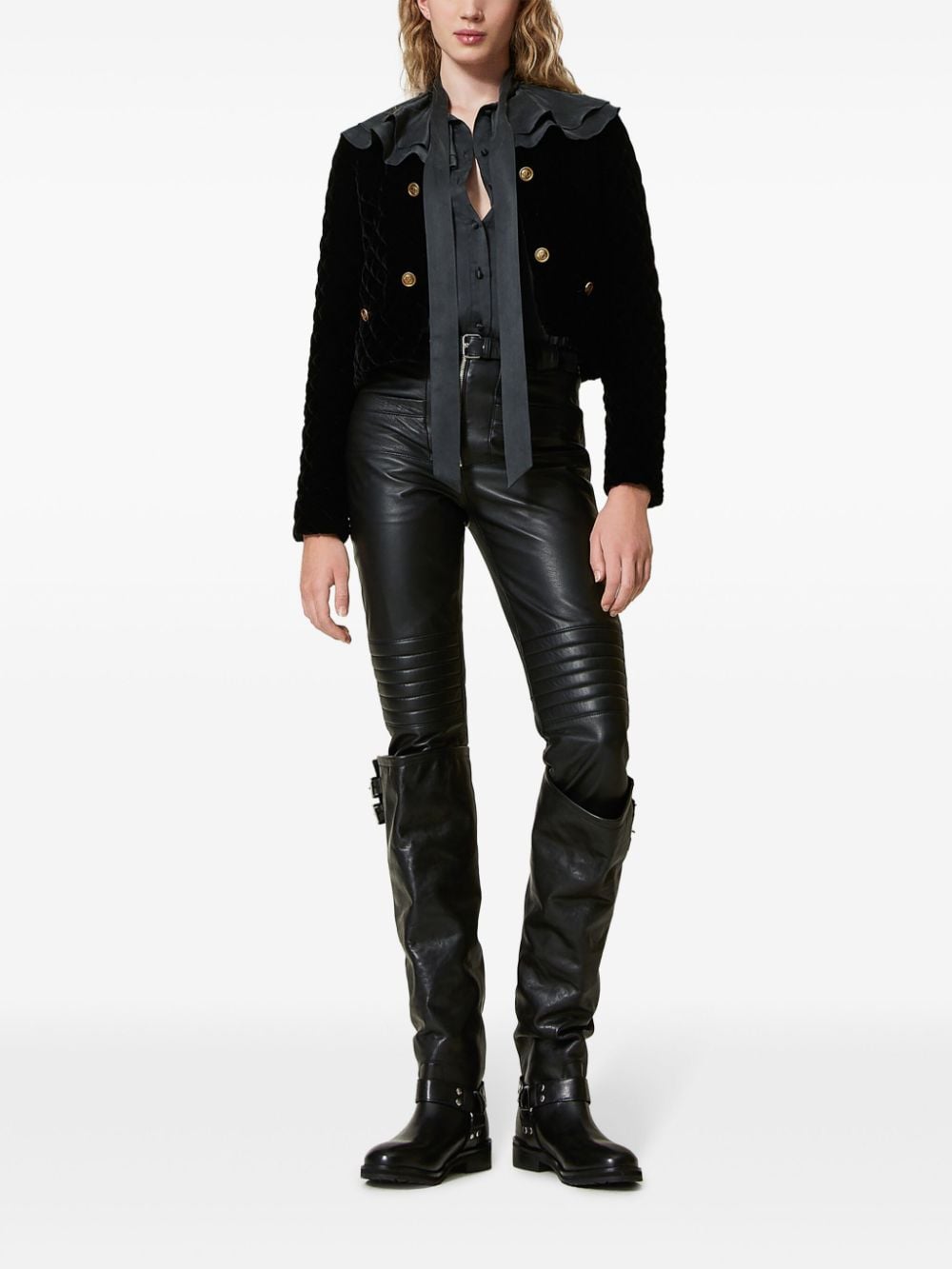 TWINSET TWINSET Fairfax Leather Biker Trousers