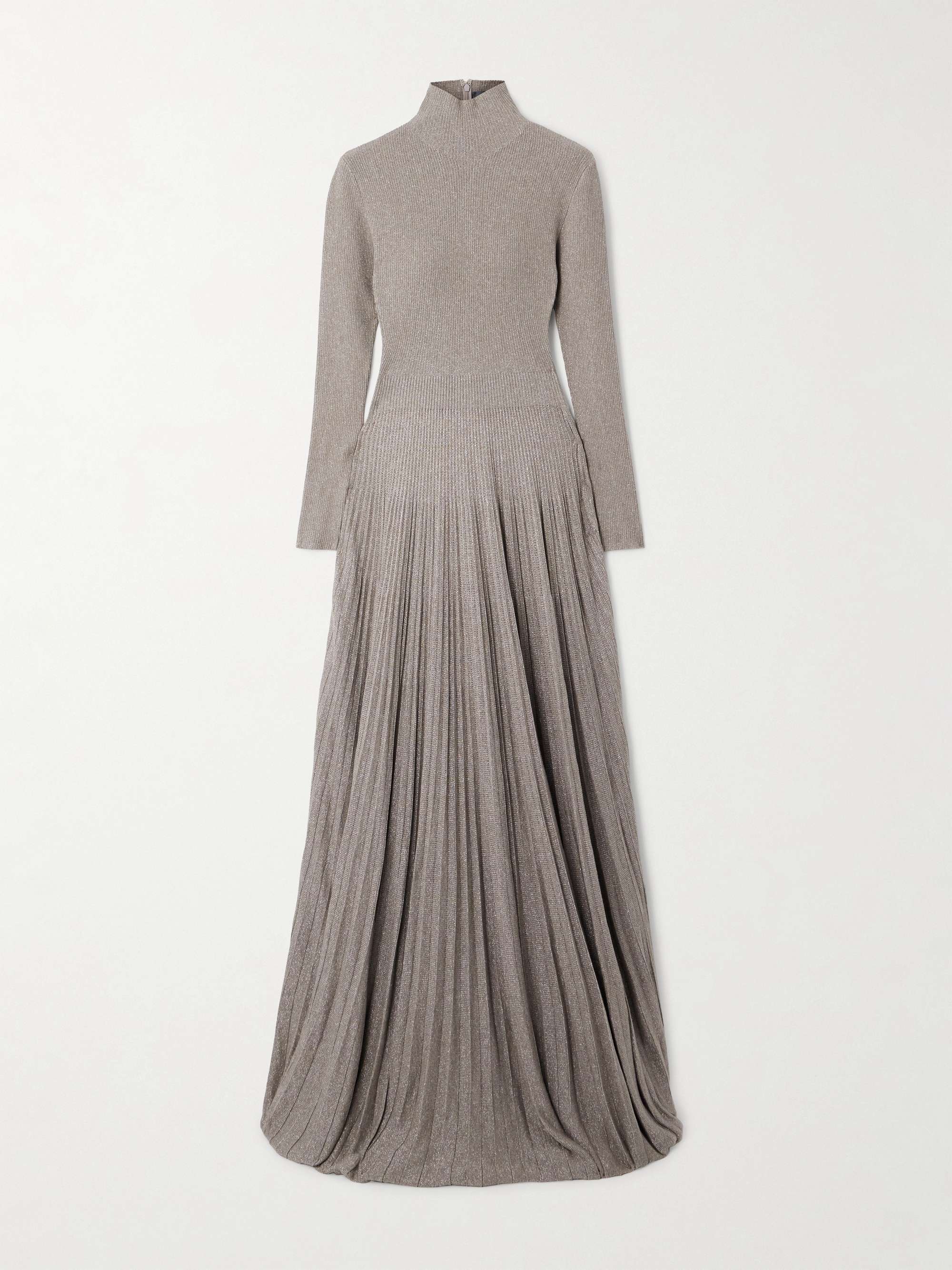 strapless open back dress Natalie Elegant Turtleneck Knitted Pleated Dress – Roselili main image 0