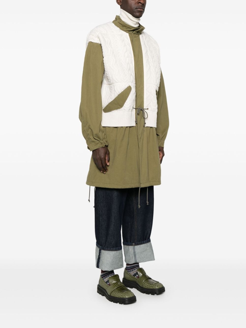 JUNYA WATANABE Junya Watanabe MAN x richmond knitwear panelled parka