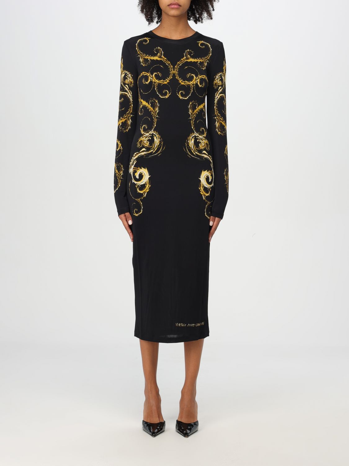 VERSACE Versace Jeans Couture Black Printed Dress
