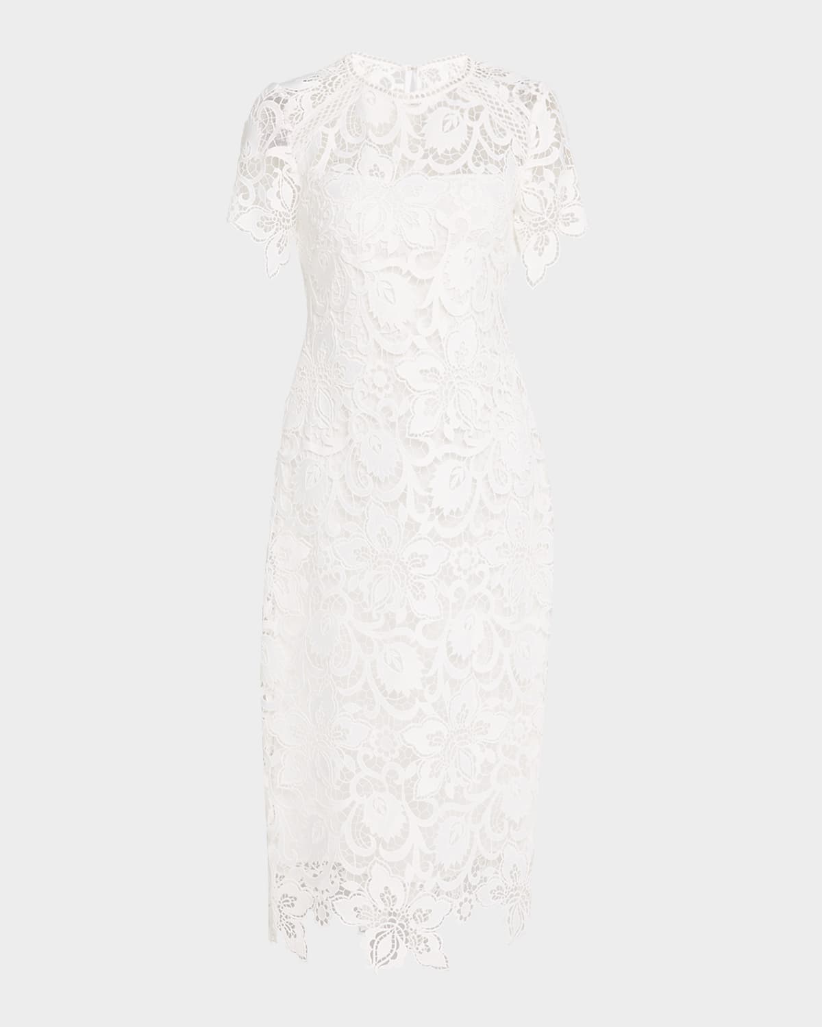 Shoshanna Floral Lace Midi Dress - White | Editorialist Shoshanna Floral Lace Midi Dress - White | Editorialist