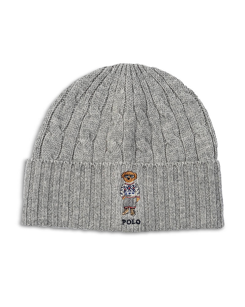 Ralph Lauren Holiday Bear Cable-Knit Beanie Andover Editorialist