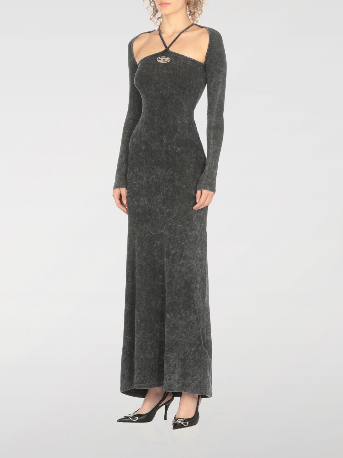Diesel Long Sleeve Dress In Grey - 50% Off | Editorialist