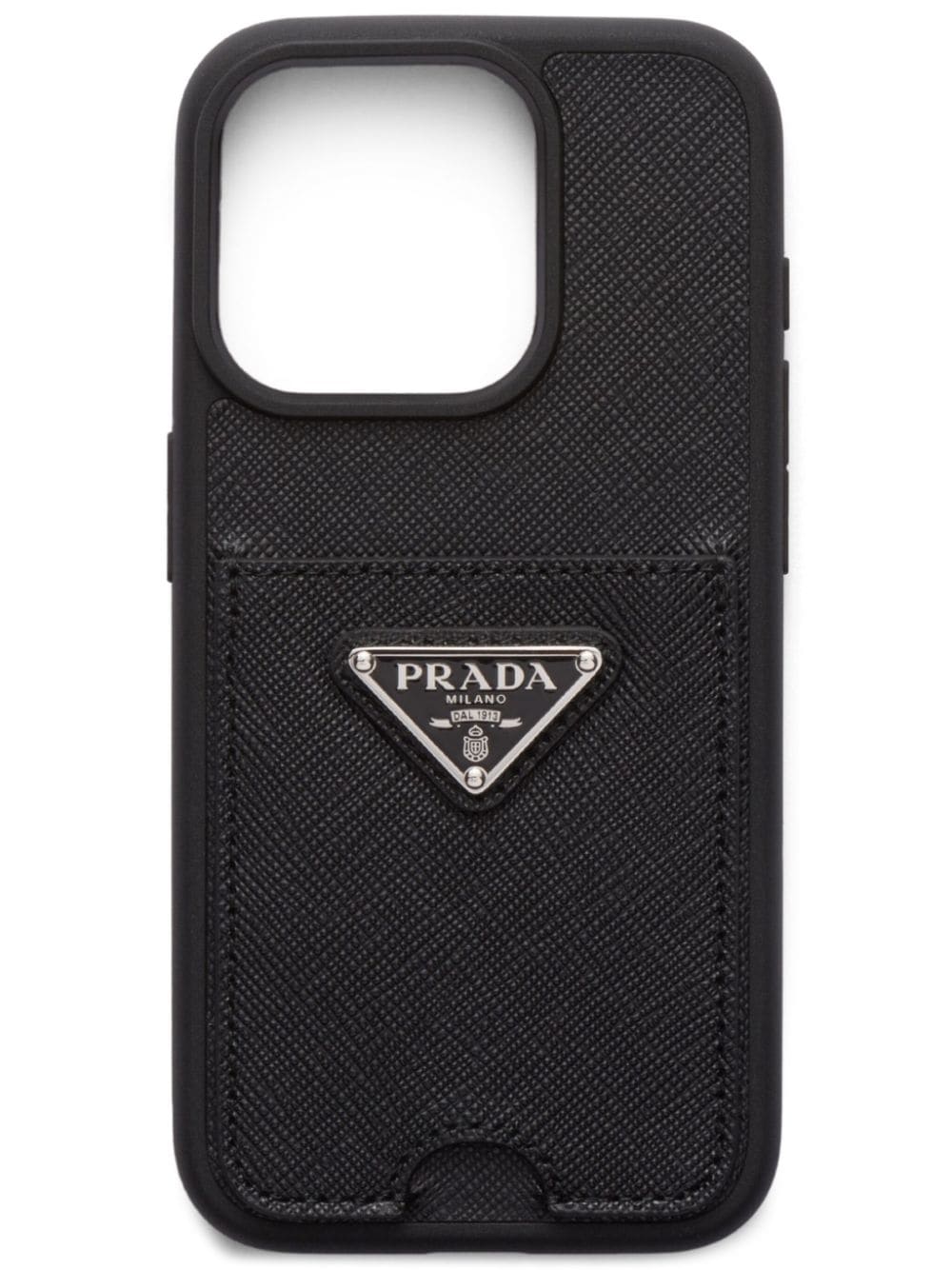 Prada Triangle Logo Iphone 15 Pro Case - Black | Editorialist