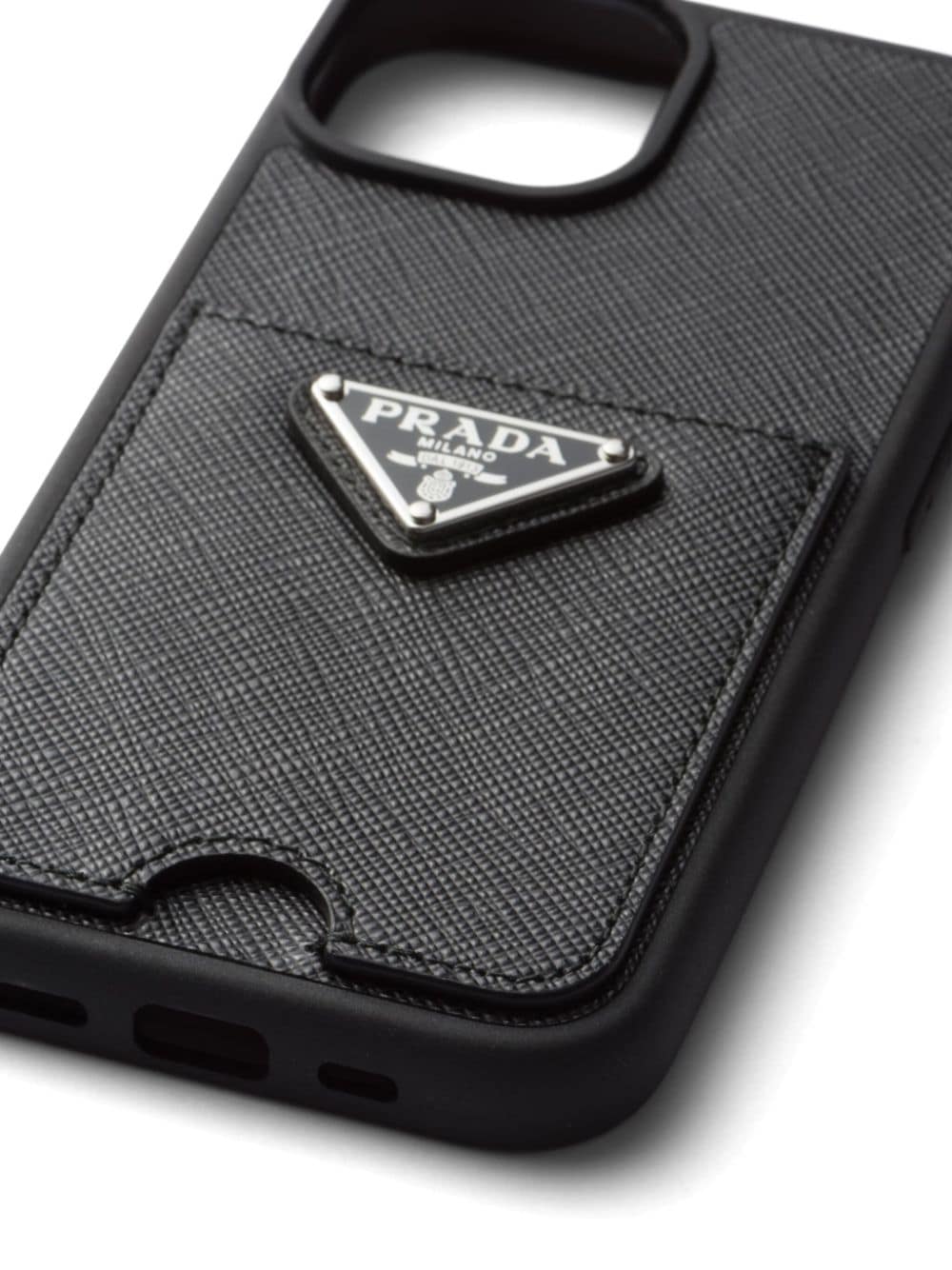 Prada Triangle Logo Iphone 15 Case - Black | Editorialist