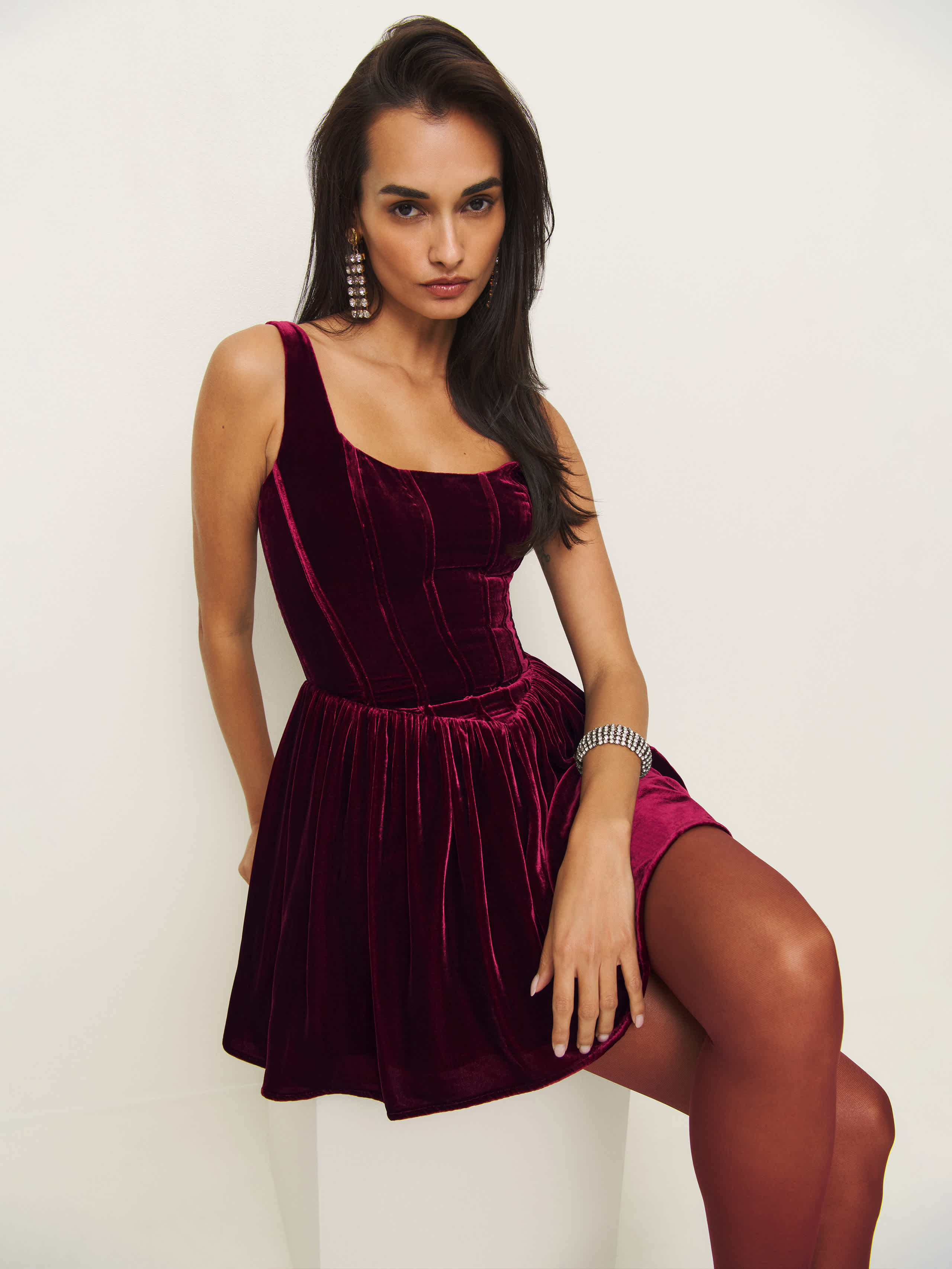 Reformation Contessa Velvet Mini Dress In Black - 50% Off | Editorialist Reformation Contessa Velvet Mini Dress In Black - 50% Off | Editorialist