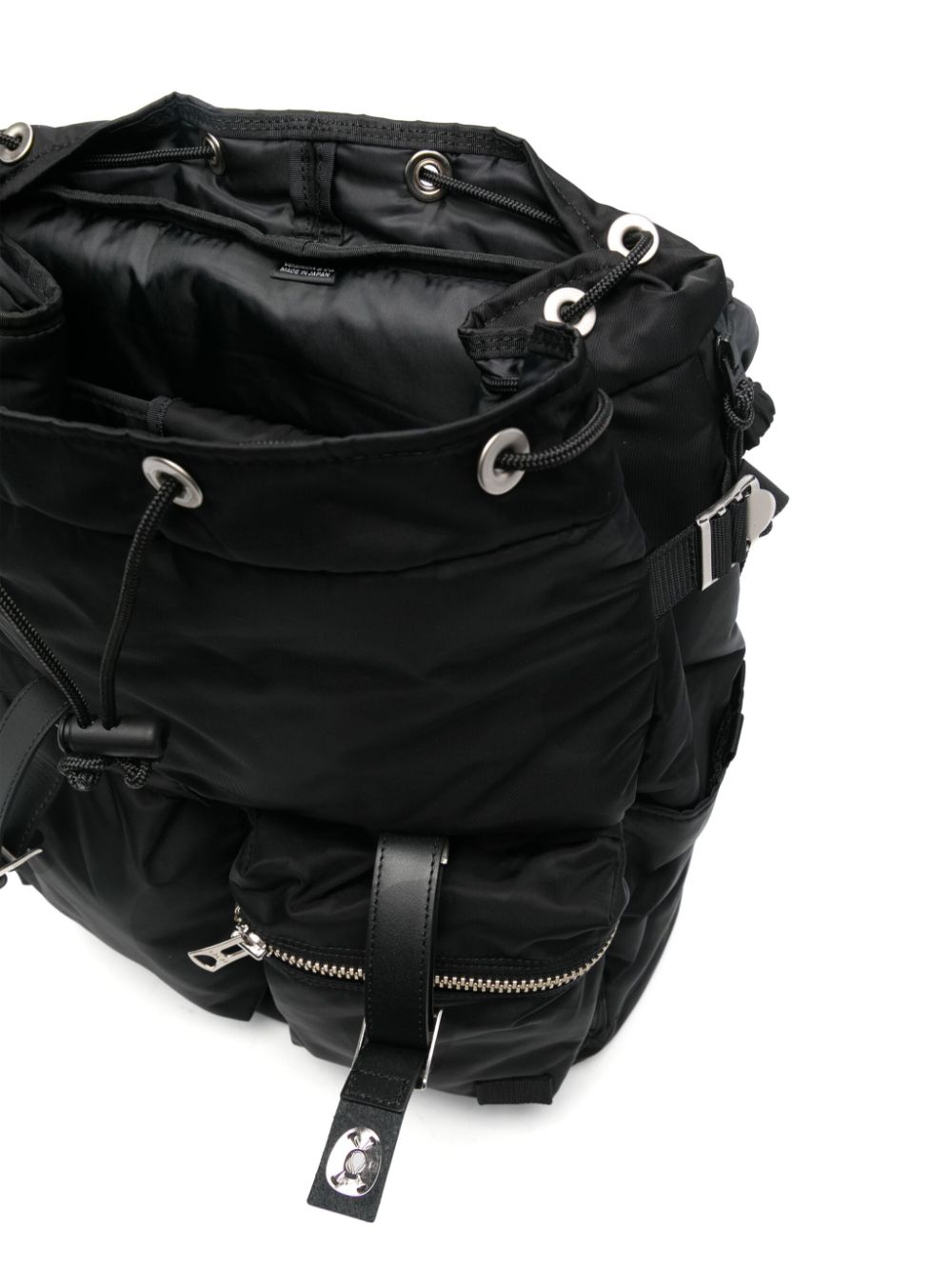 Sacai × Porter Nylon Backpack Sacai X Porter Pocket Backpack - Black | Editorialist