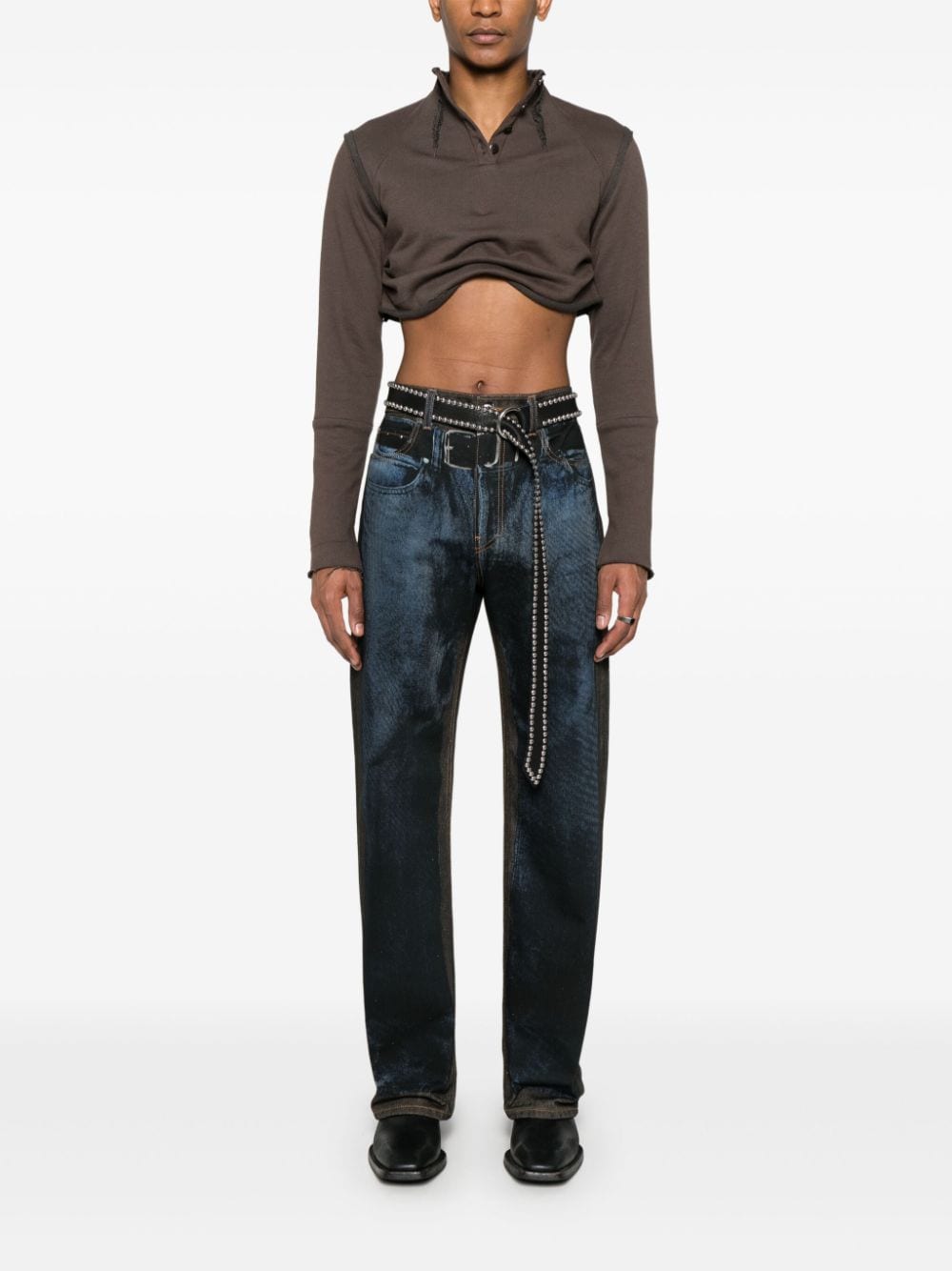 Y/PROJECT Y/Project Trompe L'Oeil-Print Full Length Jeans