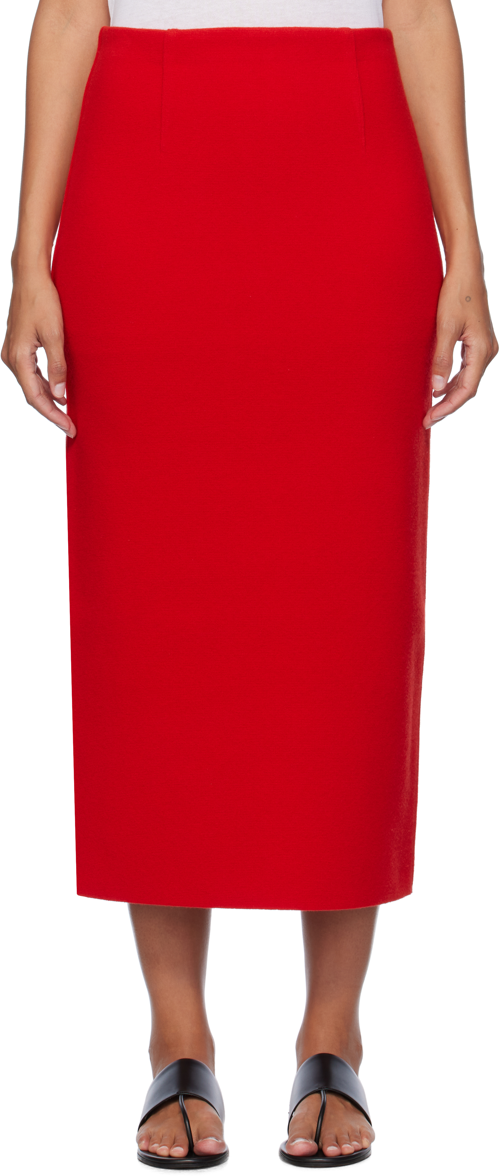 【AURALEE】HEAVY MILANO RIB KNIT SKIRT Buy Auralee Heavy Milano Rib Knit Midi Skirt - Red At 54% Off