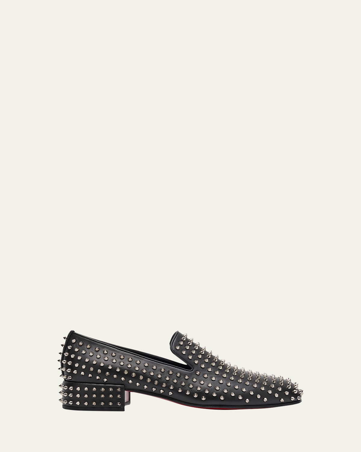 Men\'s Christian Louboutin Black Suede Spike-Studded Luxury Loafers Size 9.5 US Dandelion Spikes - Loafers - Veau velours and spikes - Black  main image 3