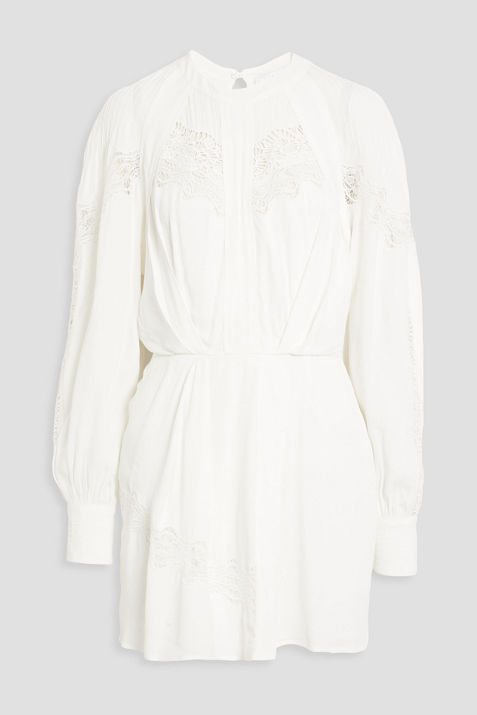 Iro Paris Belinae Lace-Trimmed Mini Dress In Off-White 60% Off