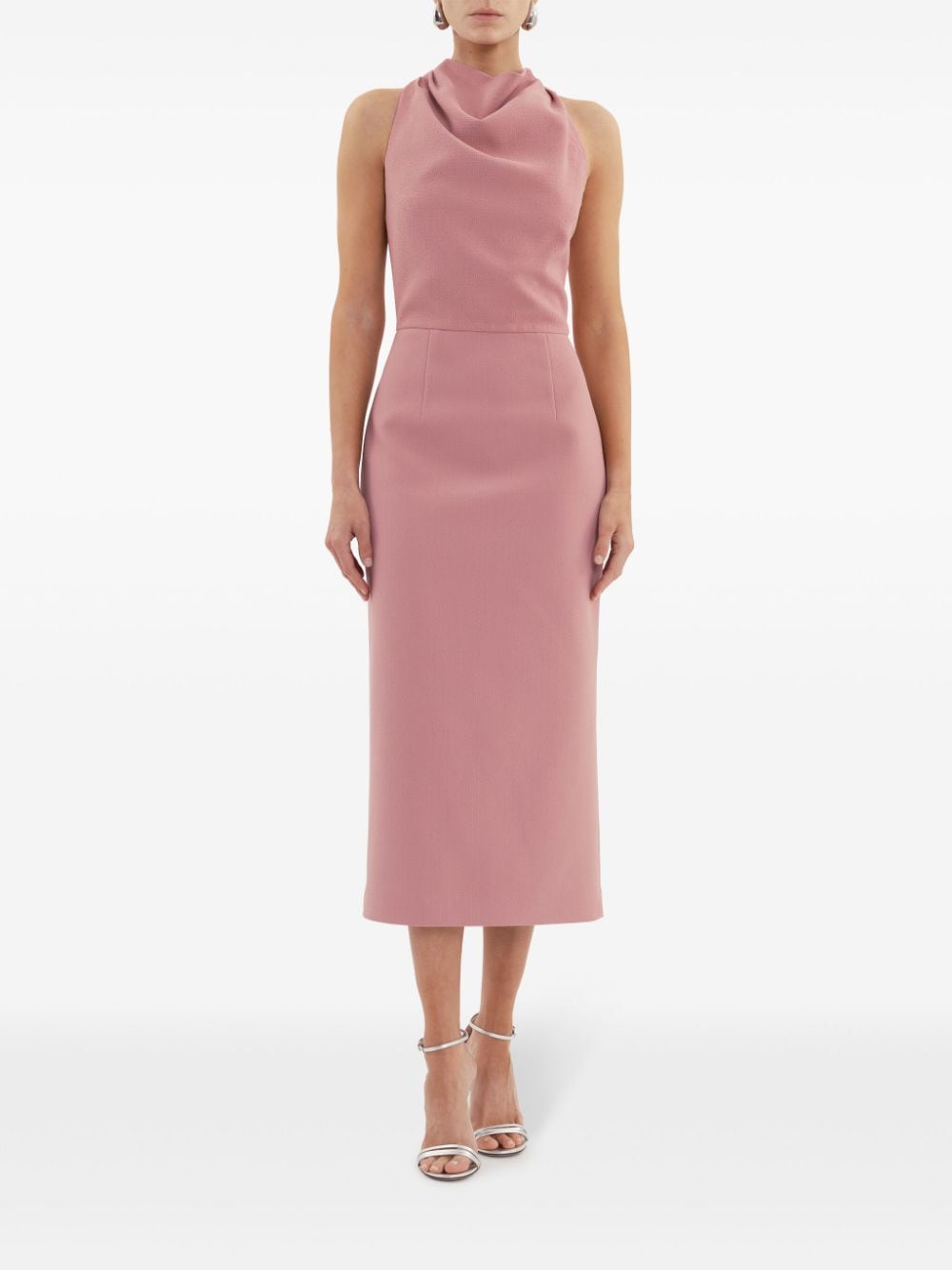 bhldn elora sleeveless v-neck ruffle lace midi dress Bhldn Elora Sleeveless V-neck Ruffle Lace Midi Dress In Pink