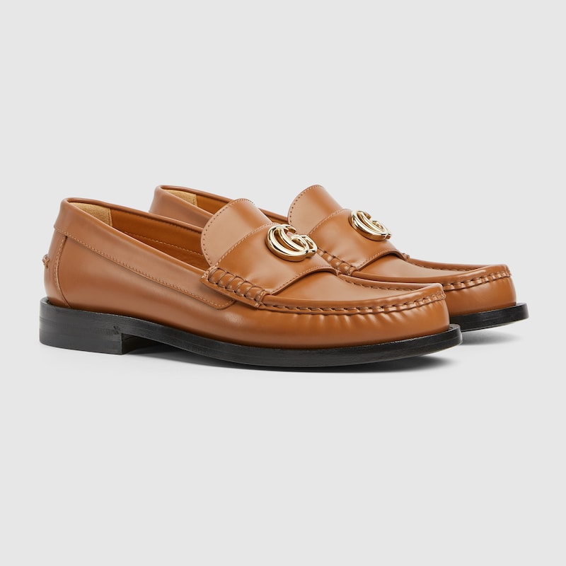 Gucci Leather Loafer With Double G - Brown | Editorialist display picture 3
