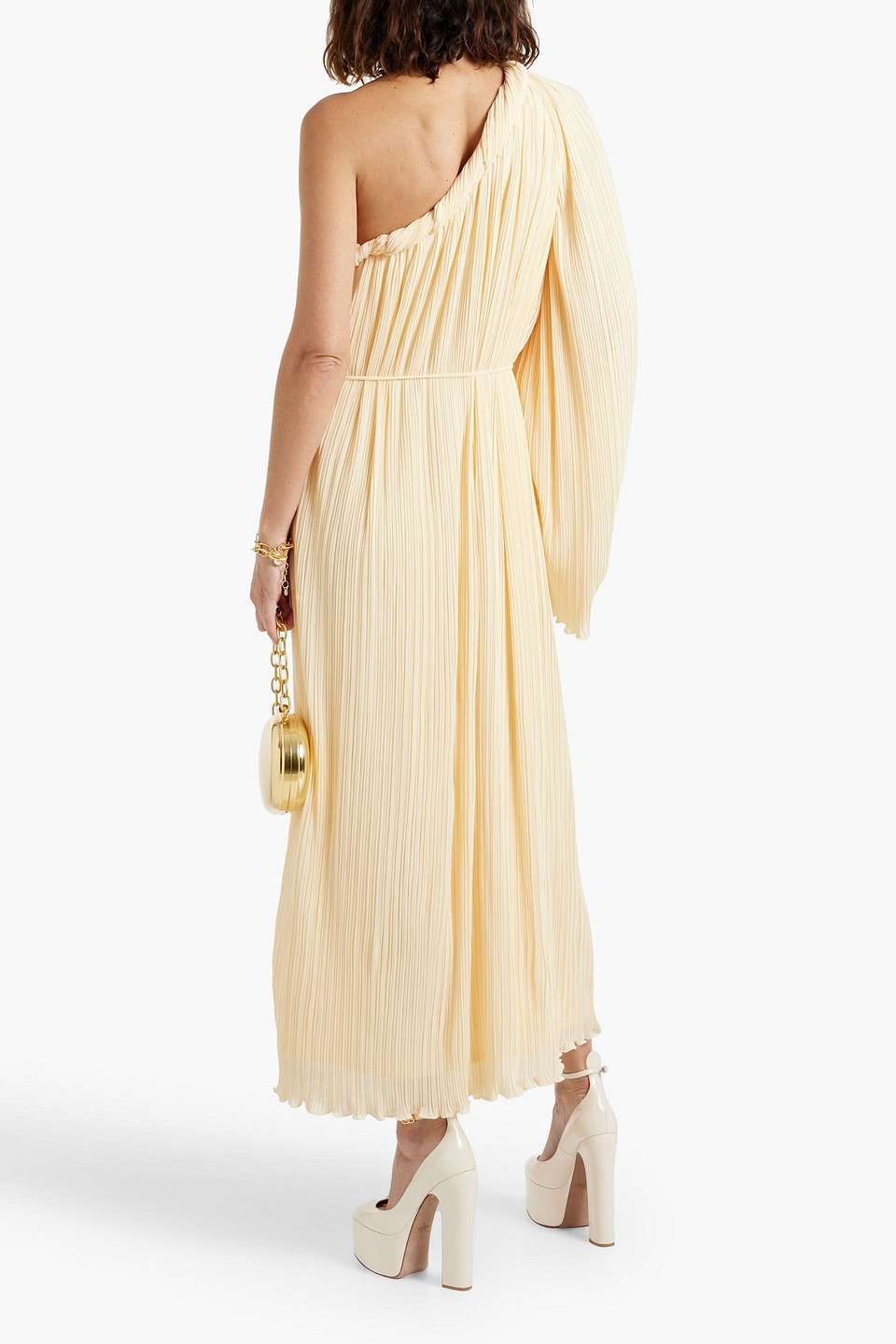 Rachel Gilbert Crio One-sleeve Maxi Dress - Cream Rachel Gilbert Crio One-sleeve Maxi Dress - Cream