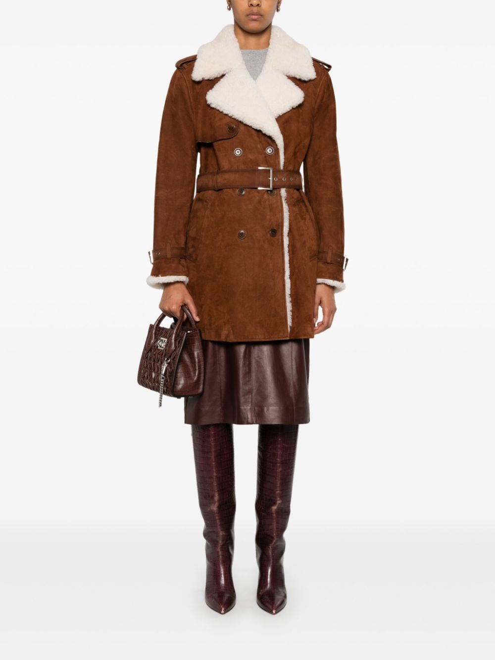ERMANNO SCERVINO Ermanno Scervino Shearling Suede Coat