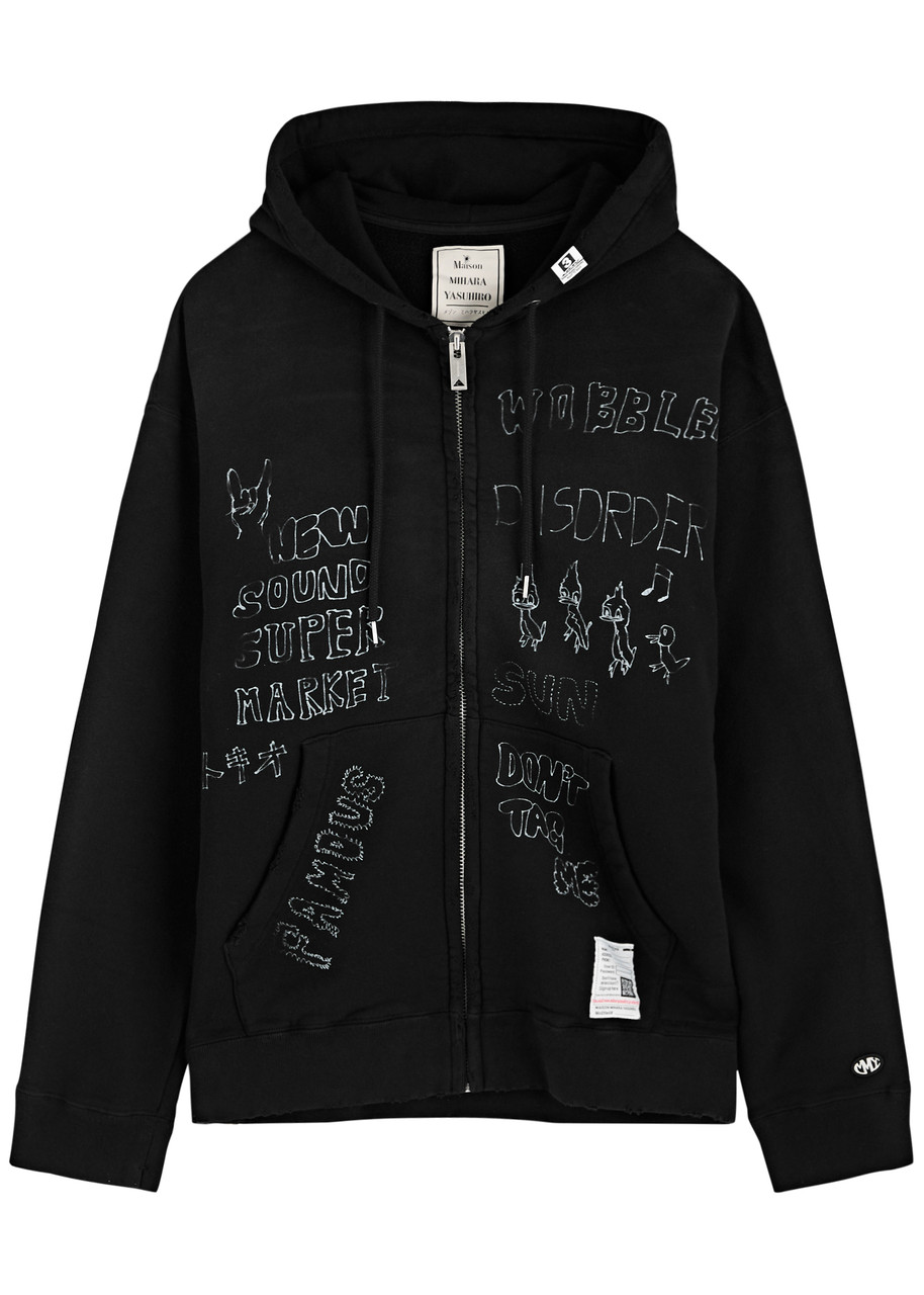 Mihara Yasuhiro Drawstring Zip Hoodie In Black - 54% Off 
