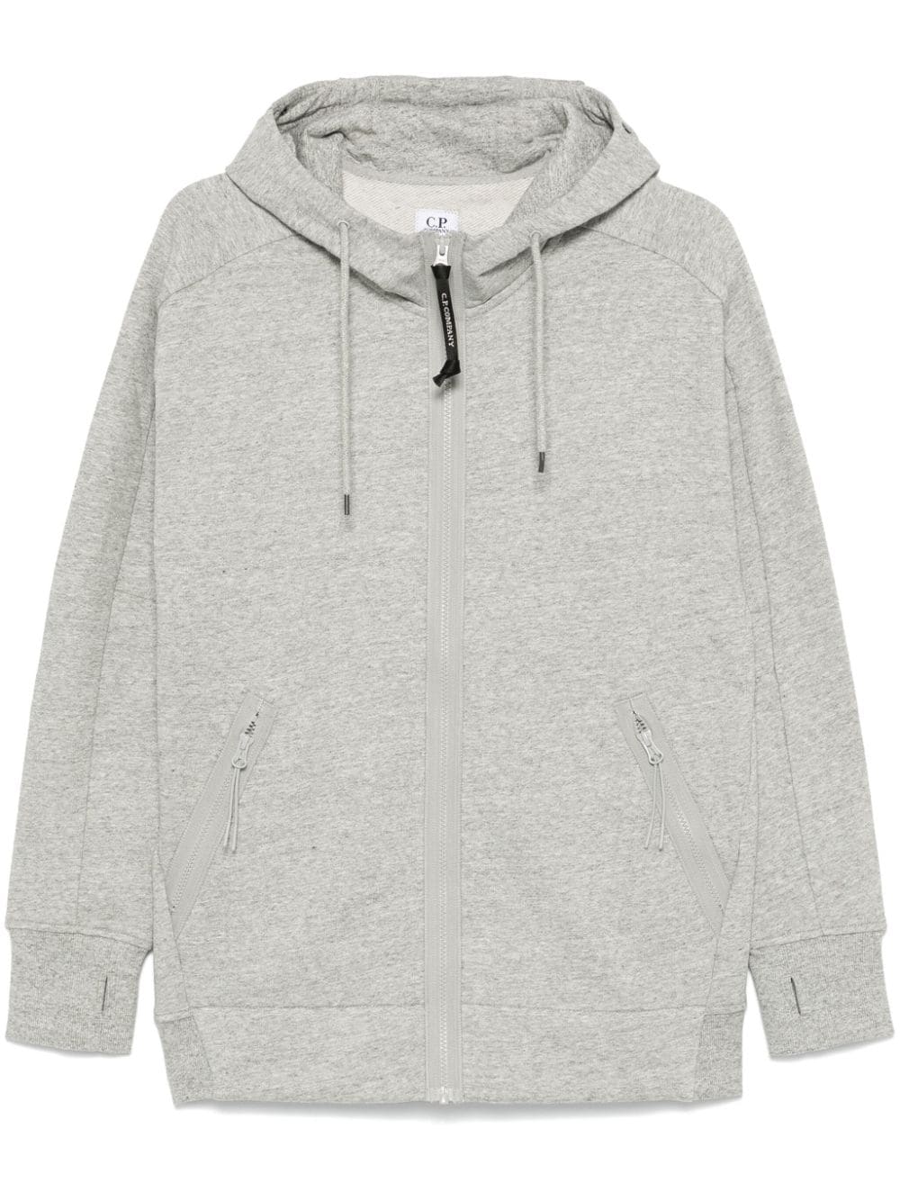 C.P. Company Zip-Up Hoodie With Goggles Detail - Grey - 51% Off