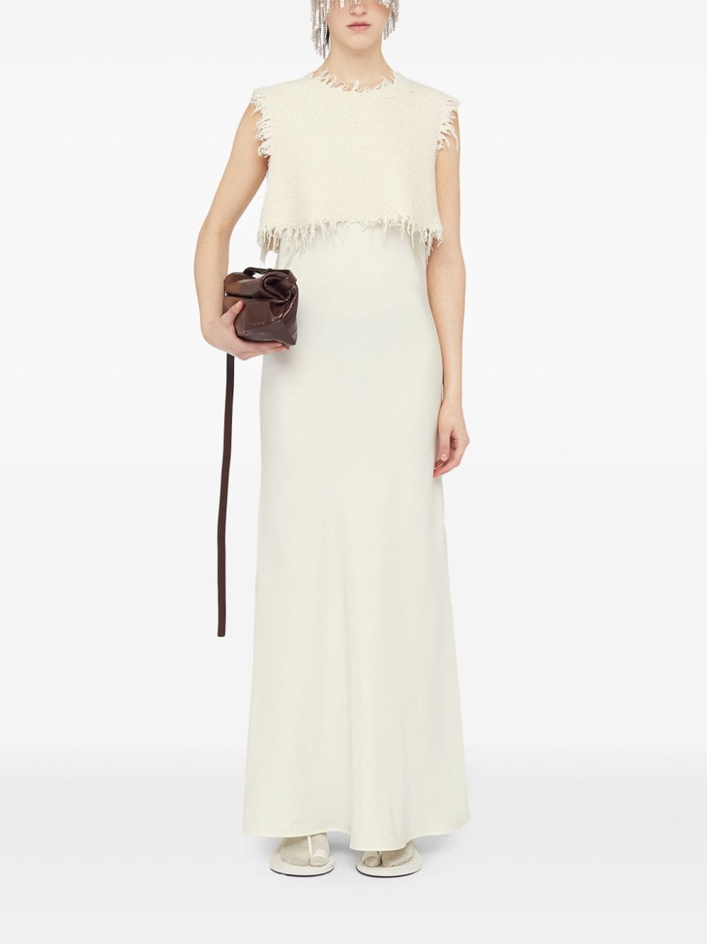 JIL SANDER Jil Sander Layered Wool-Silk Blend Dress