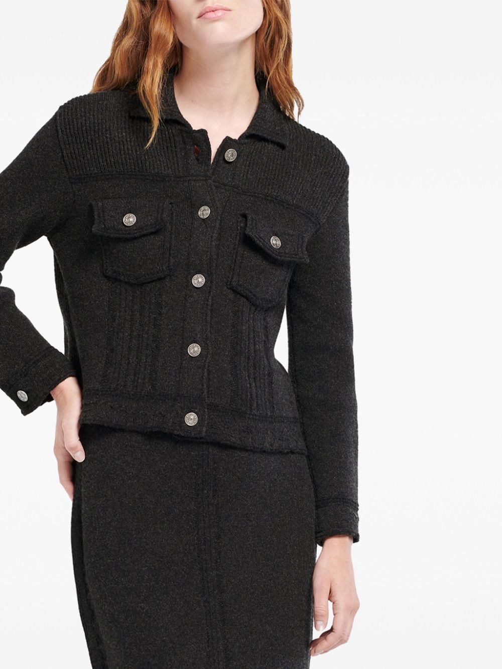 BARRIE Barrie Contrast-Stitch Knitted Jacket