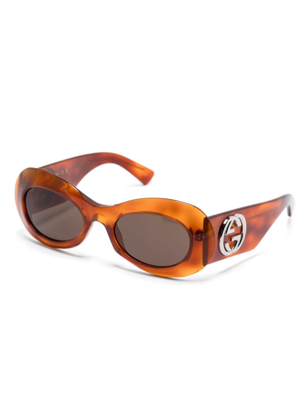 Gucci Oval-Frame Sunglasses - Brown - 28% Off | Editorialist