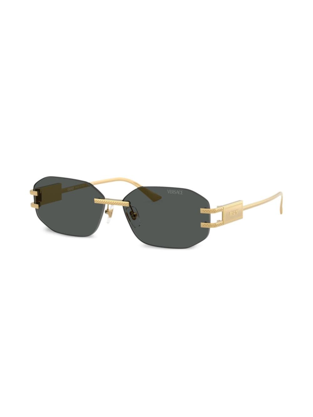 Versace Black and Gold Rimless Half-Frame Sunglasses s-l400.jpg main image 2