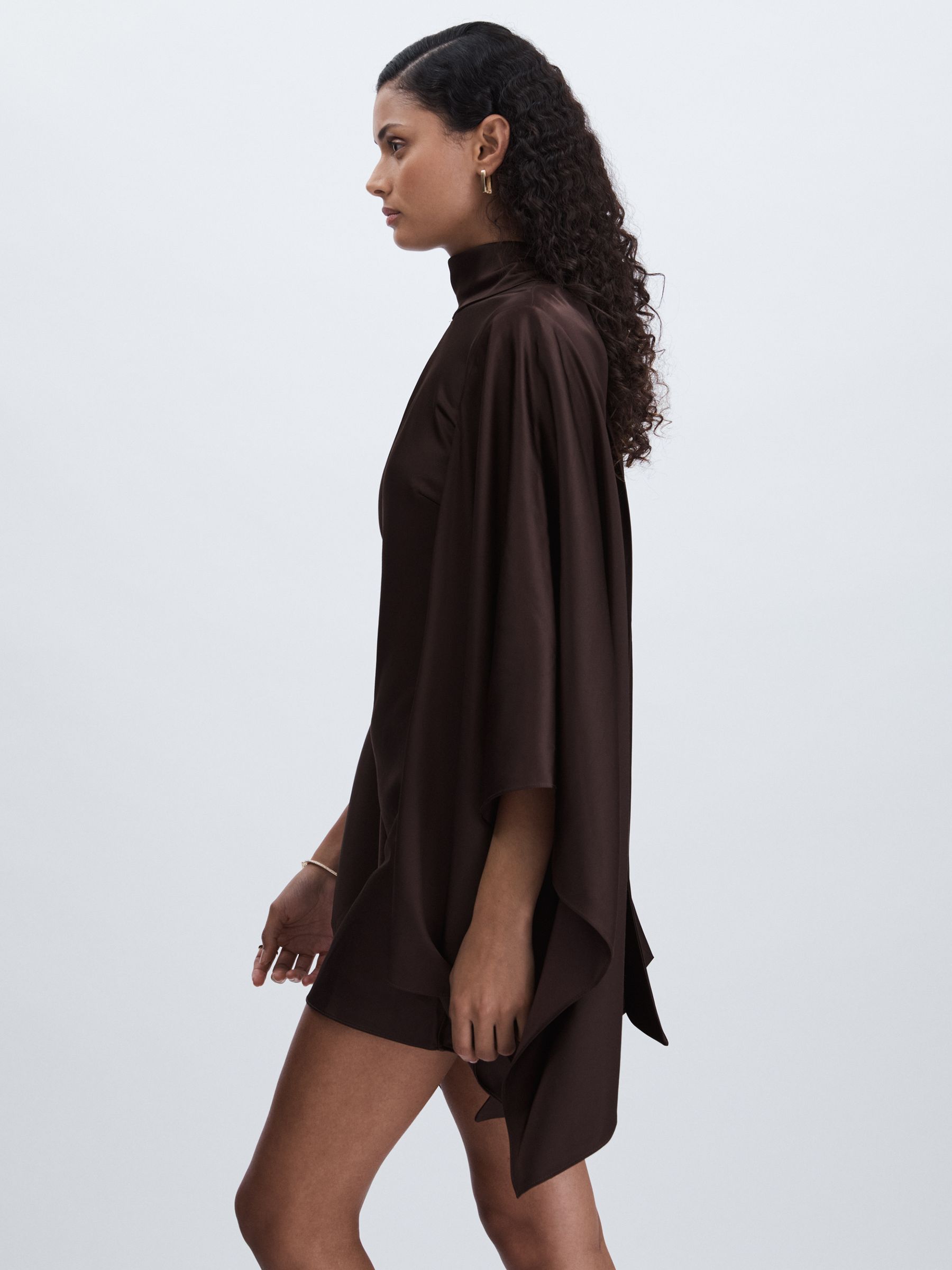 Significant Other Adriana Cape-Sleeve Mini Dress In Chocolate - 57% Off |  Editorialist