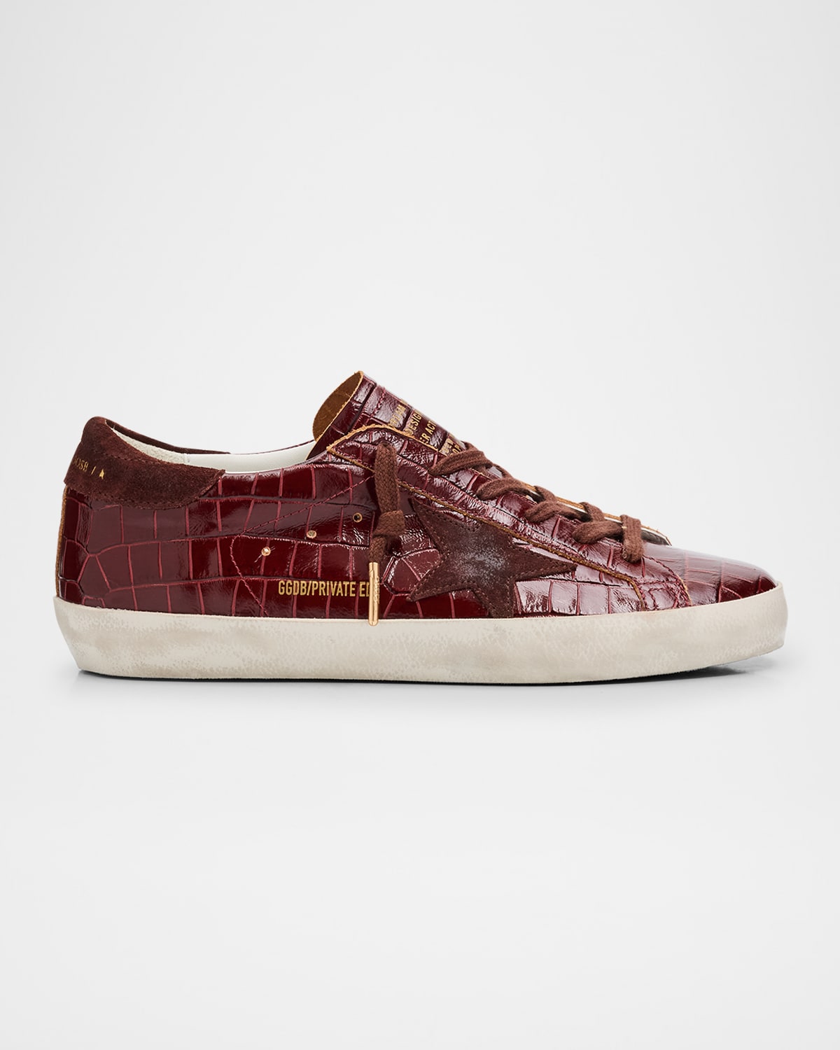 Golden Goose Super-Star Croco Embossed Low-Top Sneakers