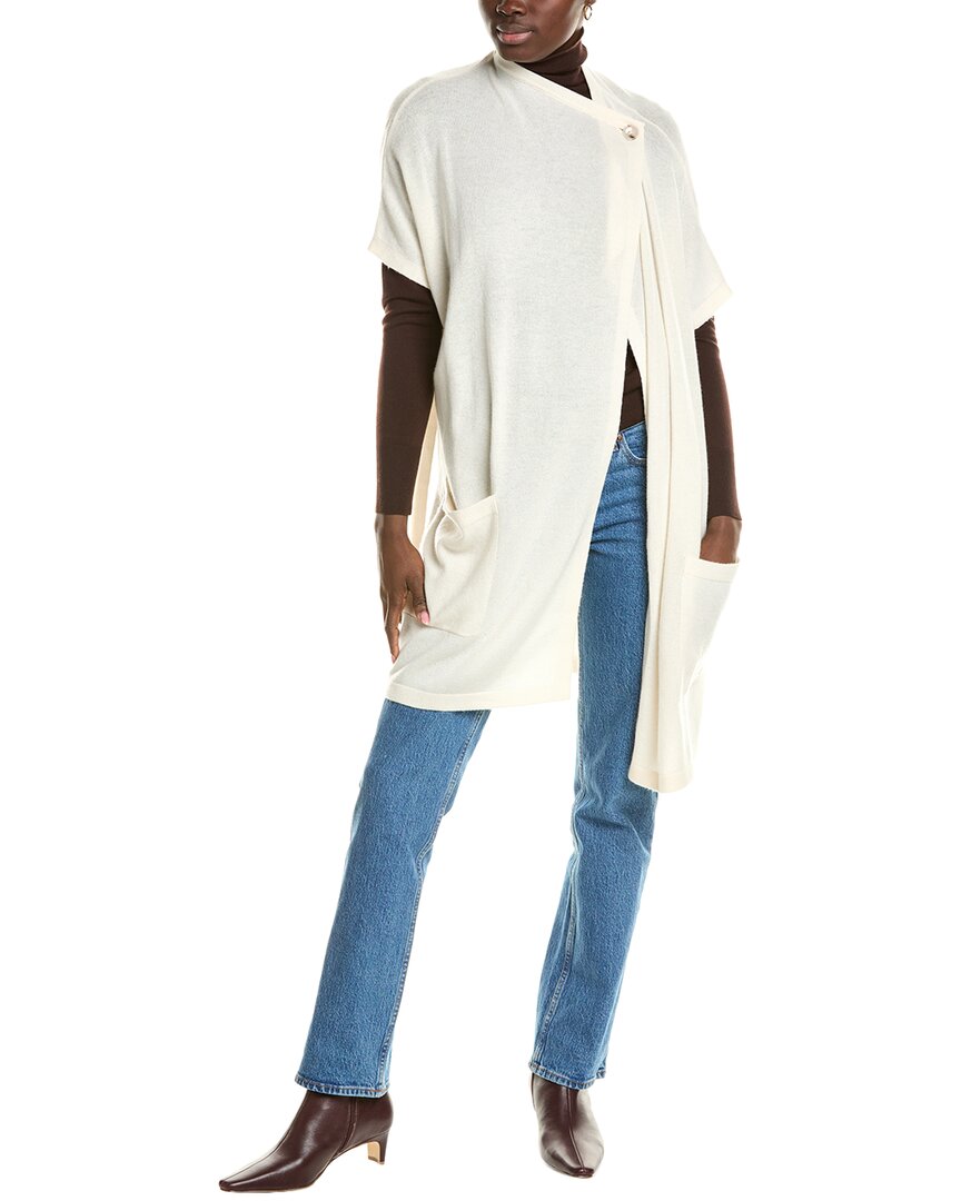 Brodie Cashmere Luxe Wool Cashmere-Blend Poncho In White 67
