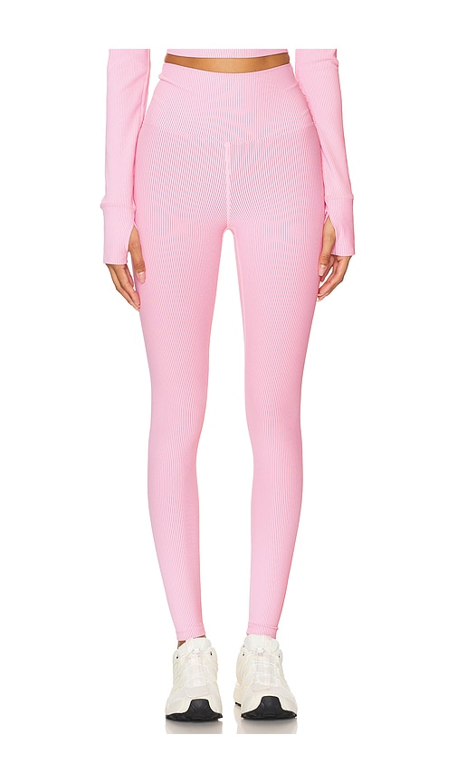 Beach Riot Tayler Legging In Pink In Candy Cane Rib 6% Off