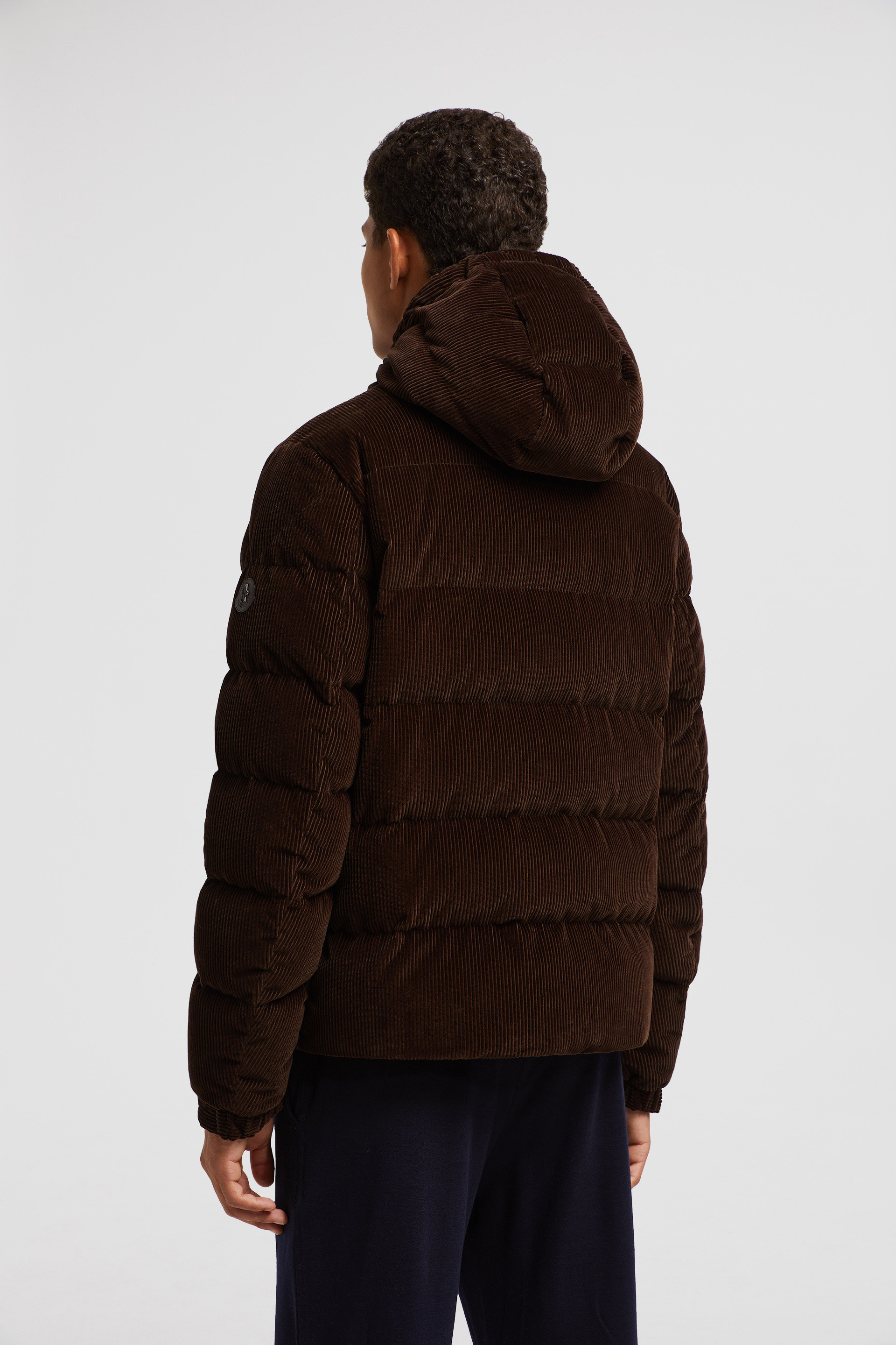 Moncler Vederna Hooded Corduroy Down Jacket - Brown | Editorialist
