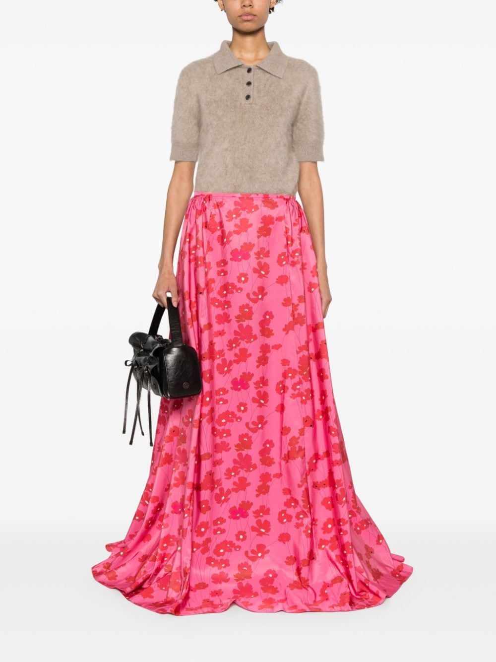 BERNADETTE Bernadette Ella Cosmos-Print Maxi Skirt