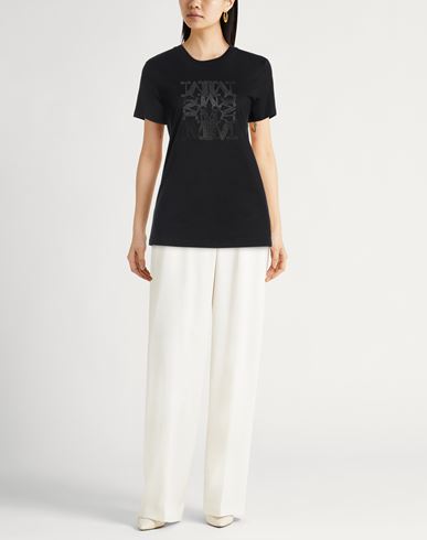 MAX MARA Cotton T-Shirt with Appliqués and Embroidery