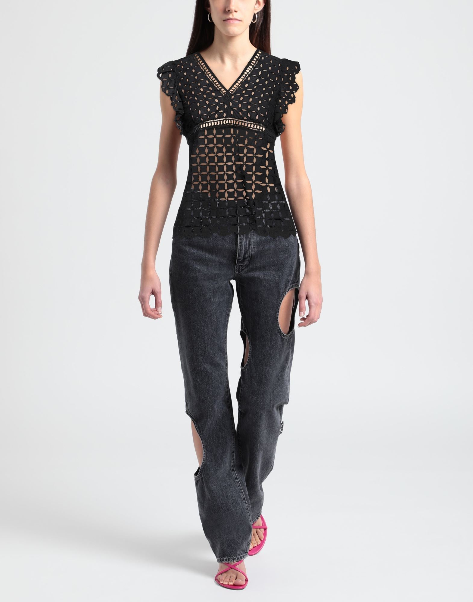 PINKO Top with Broderie Anglaise