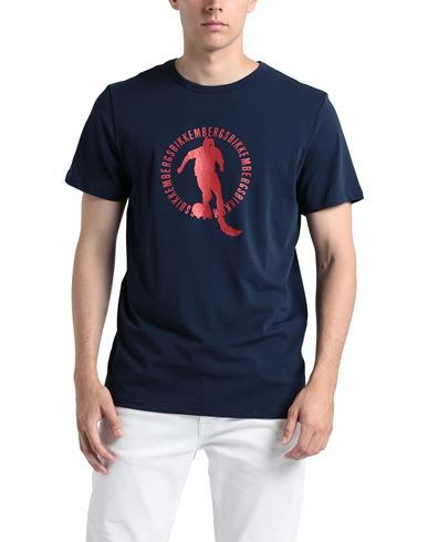 BIKKEMBERGS man t-shirt red size m cotton, elastane