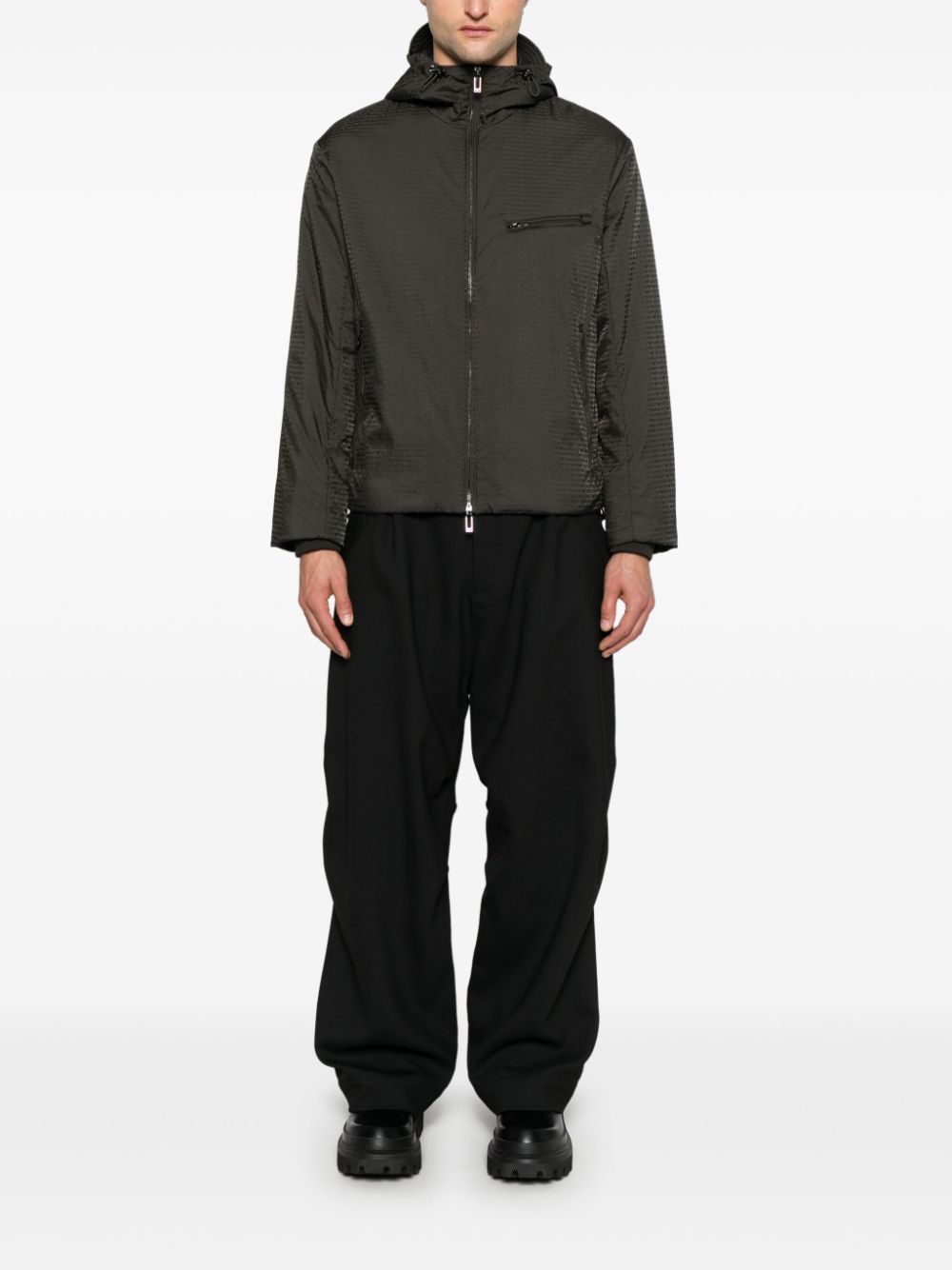 EMPORIO ARMANI Emporio Armani Logo-Jacquard Hooded Blouson
