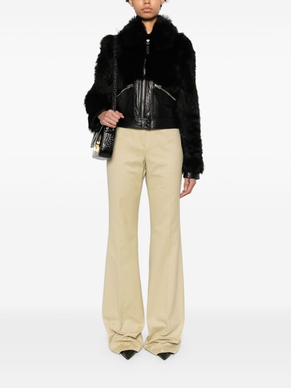 TOM FORD TOM FORD Pressed-Crease Cotton Flared Trousers