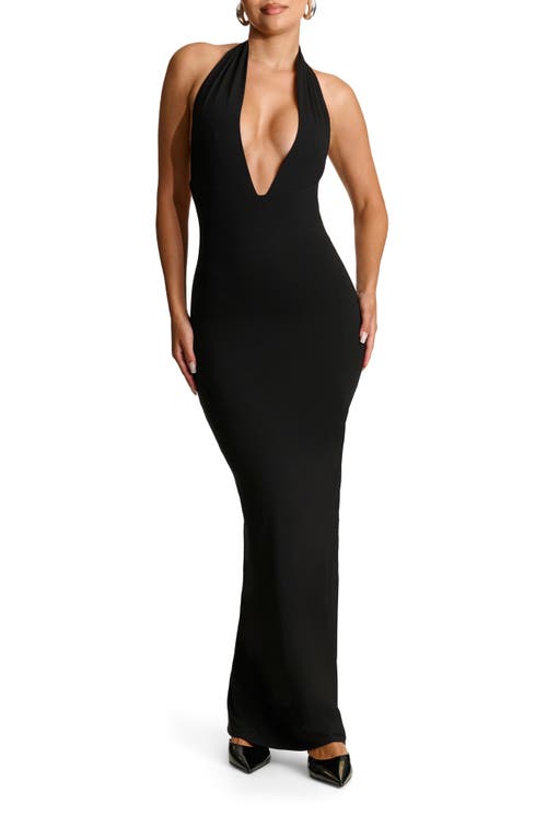 naked wardrobe halter dress Naked Halter Braid Maxi Dress, Dark Chocolate / S