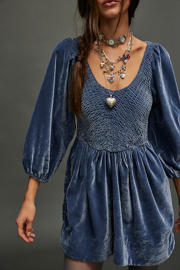 Free People Farrier Velvet Mini Dress In Brown Bear - 61% Off | Editorialist