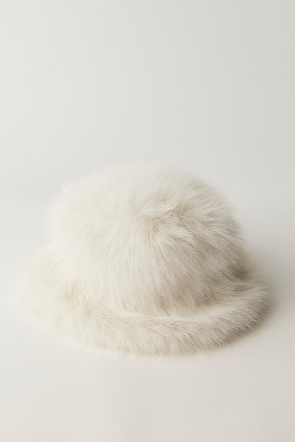 Buy Free People Faux Fur Bucket Hat - Ivory At 58% Off  display picture 2